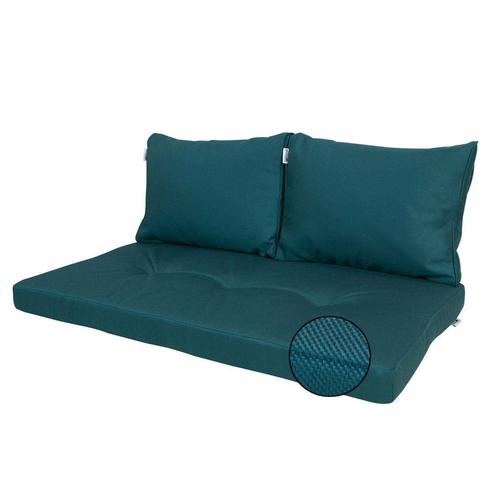 Loungekussen bank zit en rug 120x60cm - Ribera petrol (waterafstotend ...